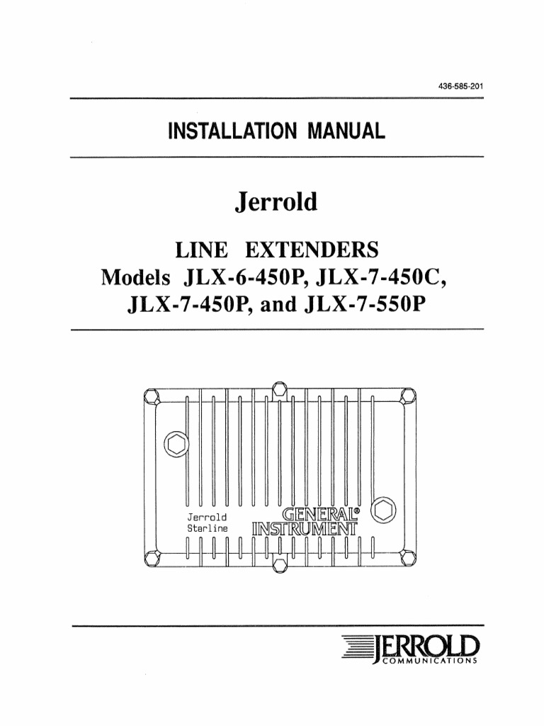 JLX-7-550P Jerrold Line Extender Installation Manual PDF | PDF