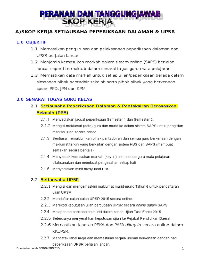Skop Kerja Detail | PDF