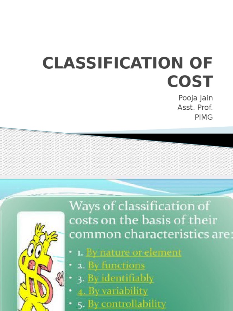 Classification of Cost | PDF