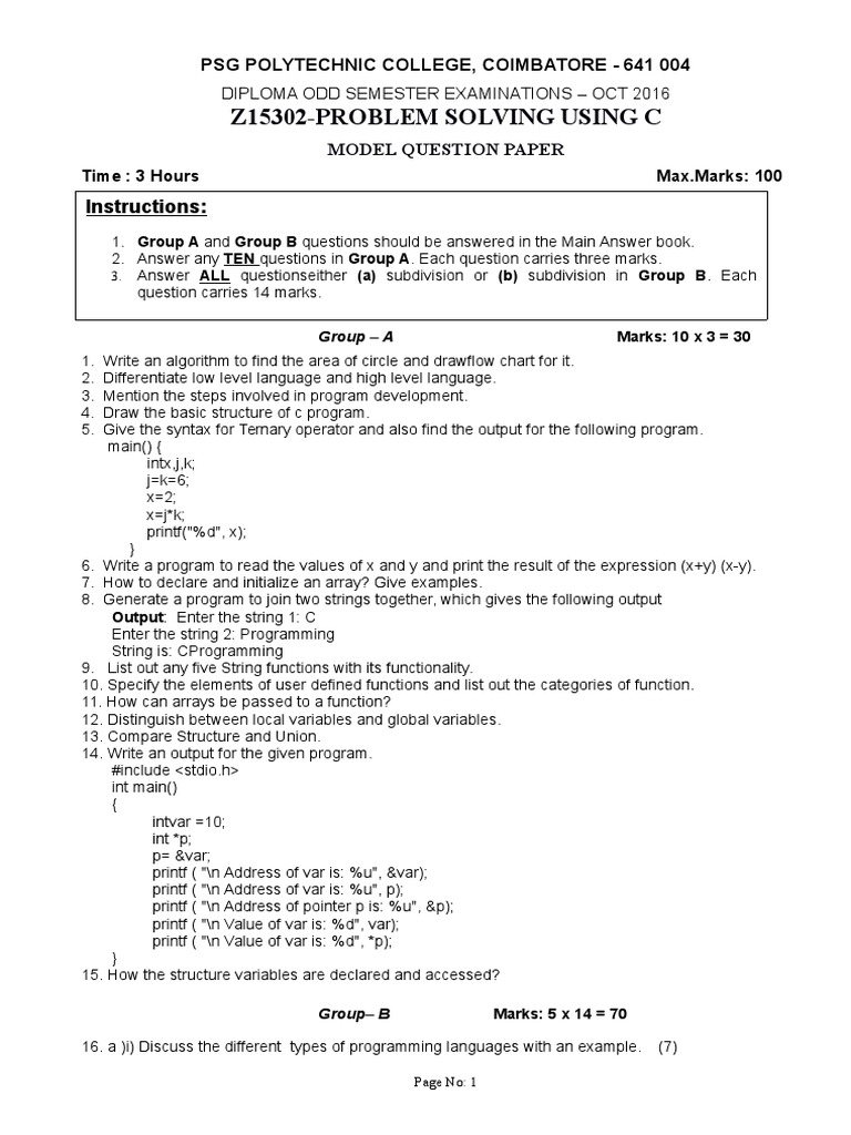 Problem Solving Using C Pdf C Programming Language Subroutine 0224