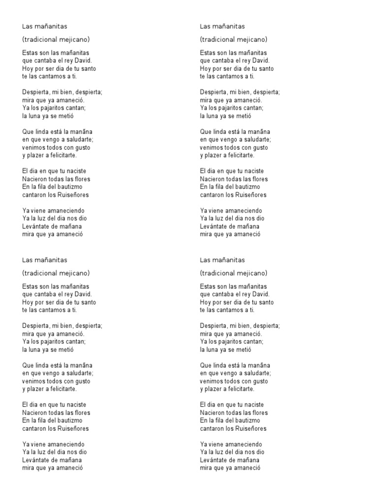 Las Mañanitas Letra | PDF