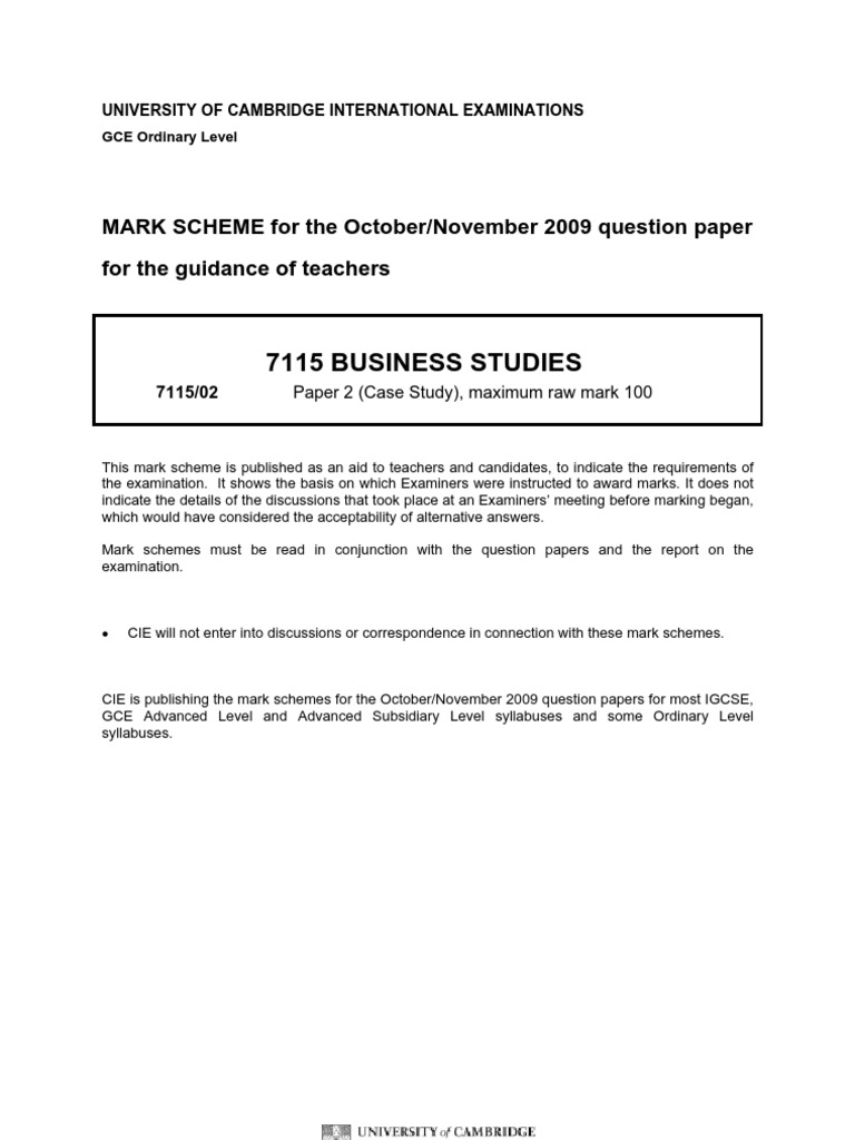 Paper 2 Marking Scheme Nov 2009 | PDF | Loans | Interest