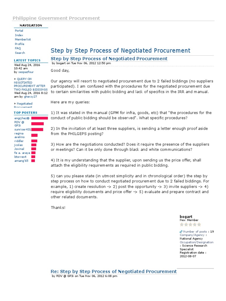 Step by Step Process of Negotiated Procurement | PDF | Procurement ...