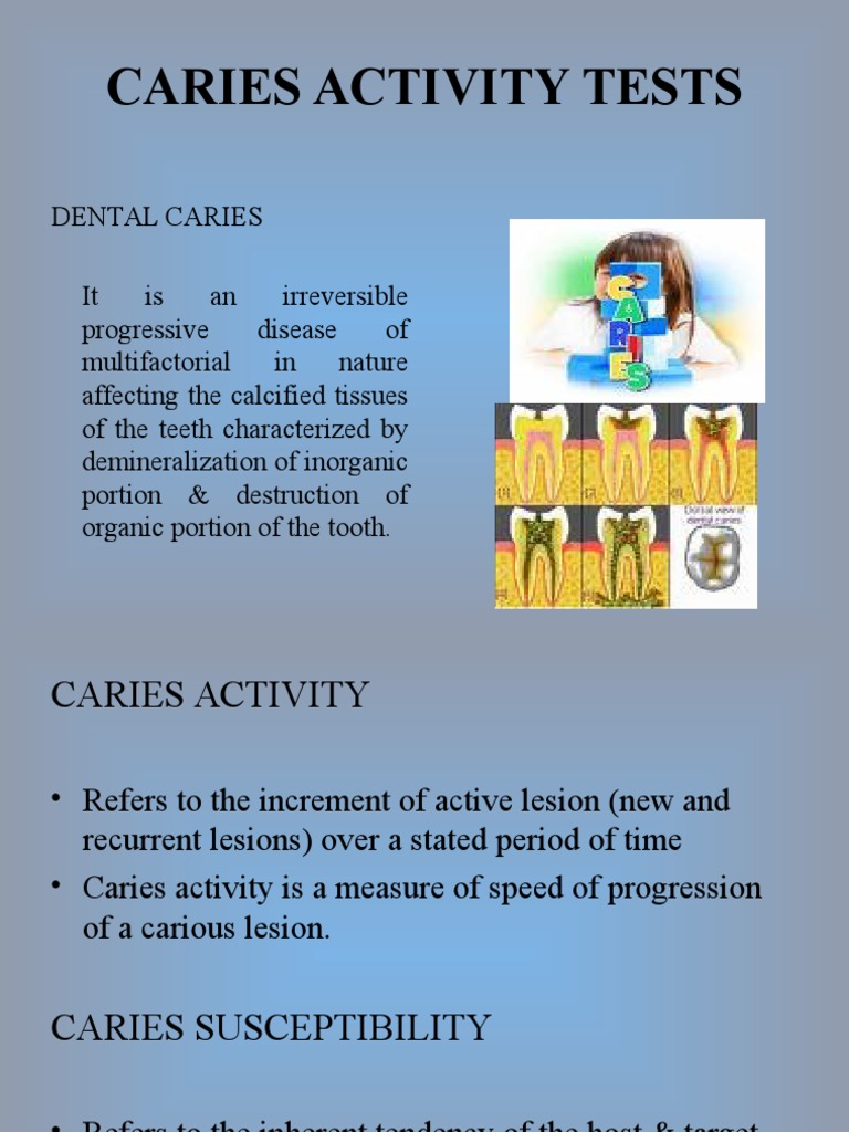 Caries Activity Tests | PDF | Chemistry | Wellness