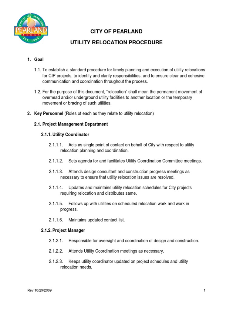 Utilities Relocation Procedure | Download Free PDF | Project Management ...