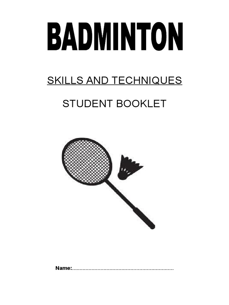 badminton student booklet | Athletic Sports | Sports