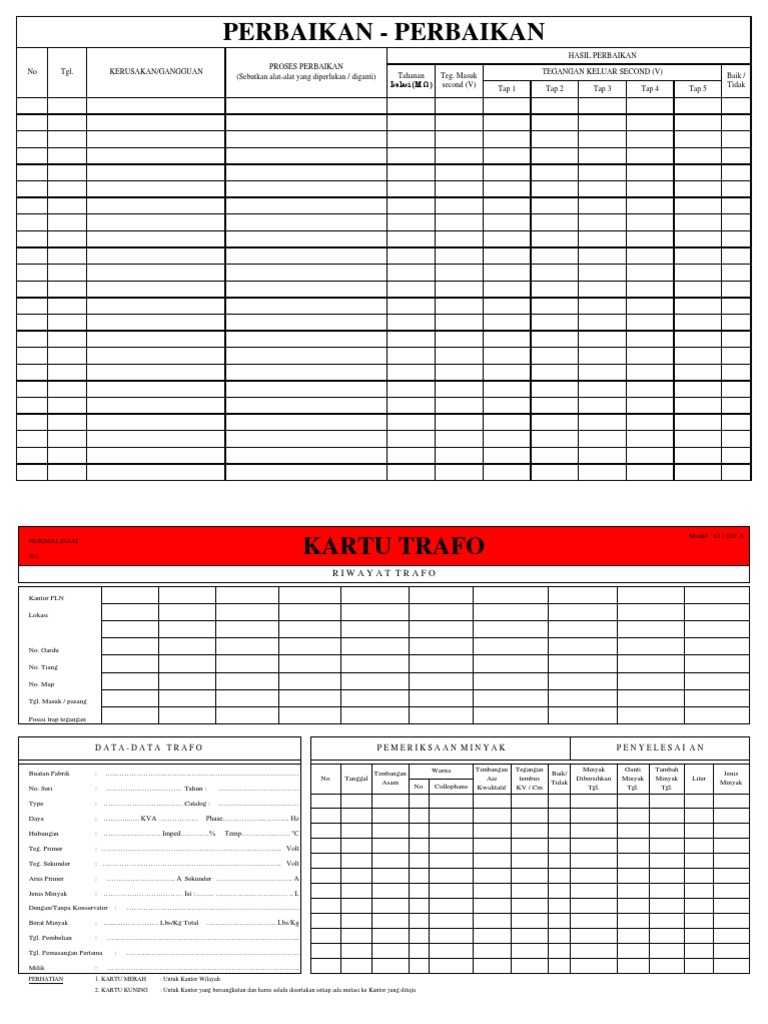 MONITORING PERBAIKAN TRANSFORMATOR | PDF