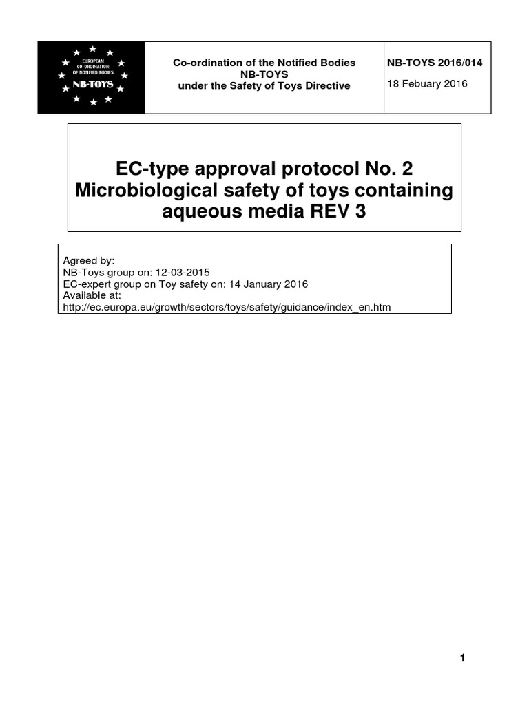 NB - TOYS - Protocol No 2 Microbiological Safety of Toys Rev 3 | PDF ...