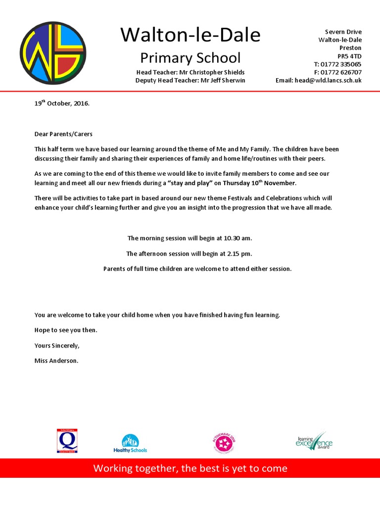 Stay and Play Letter 2016 | PDF