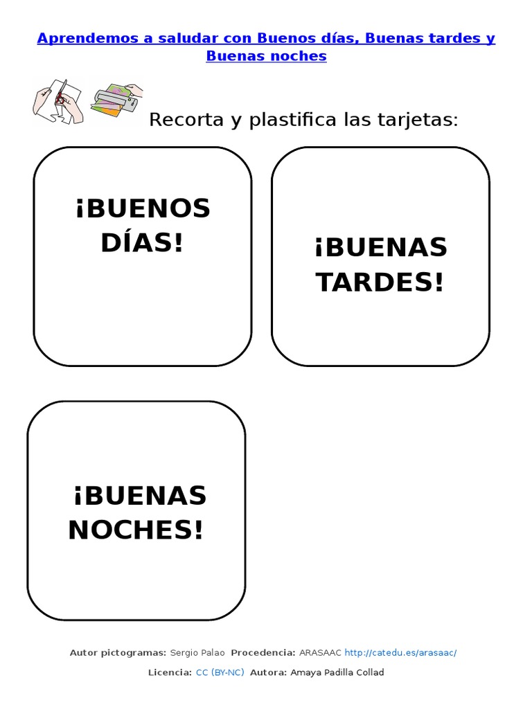 Saludar-Buenos Dias Tardes Noches | PDF