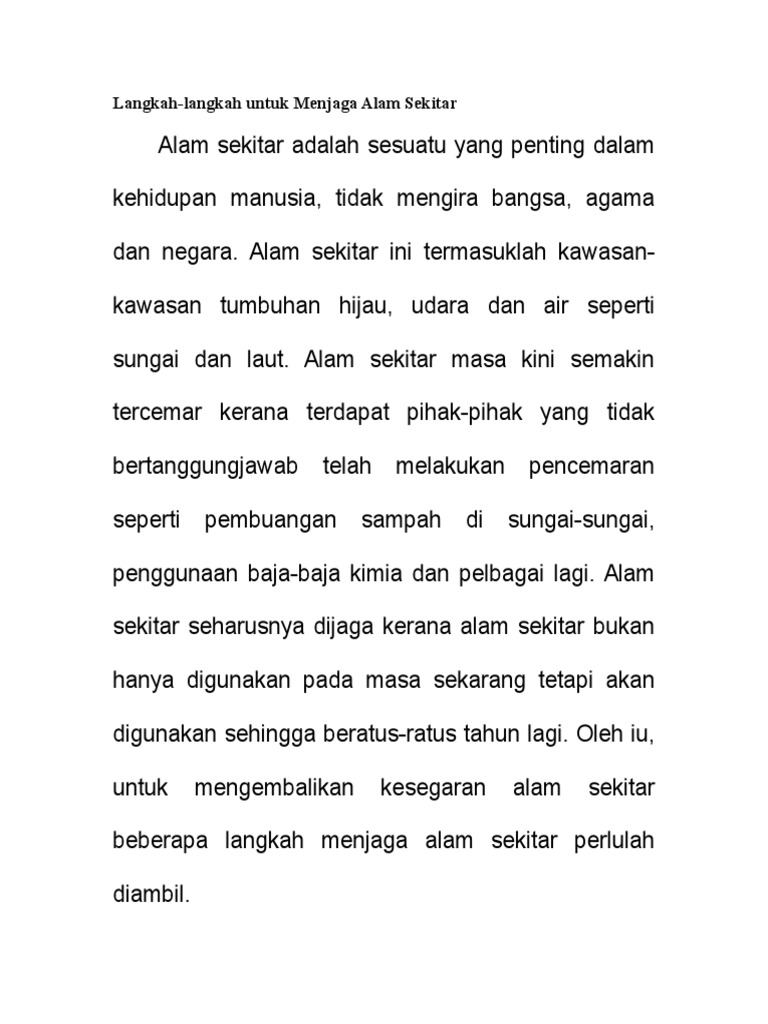 Langkah Menjaga Alam Sekitar | PDF