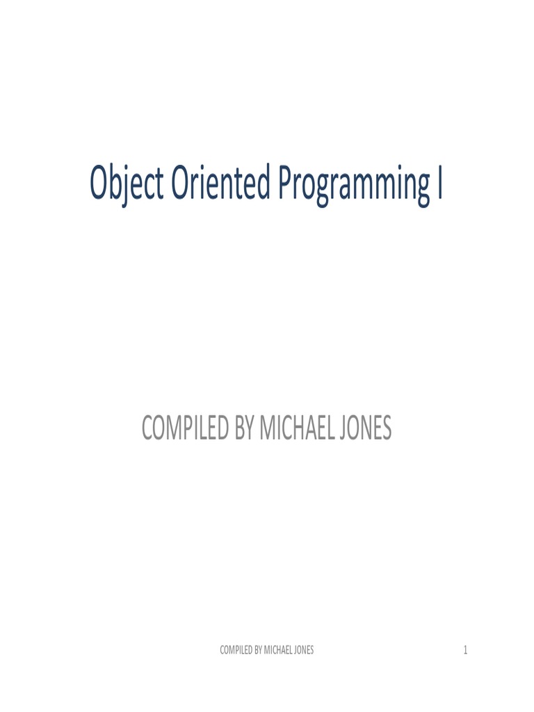 Object Based Programming - Complete | PDF | Method (Computer ...