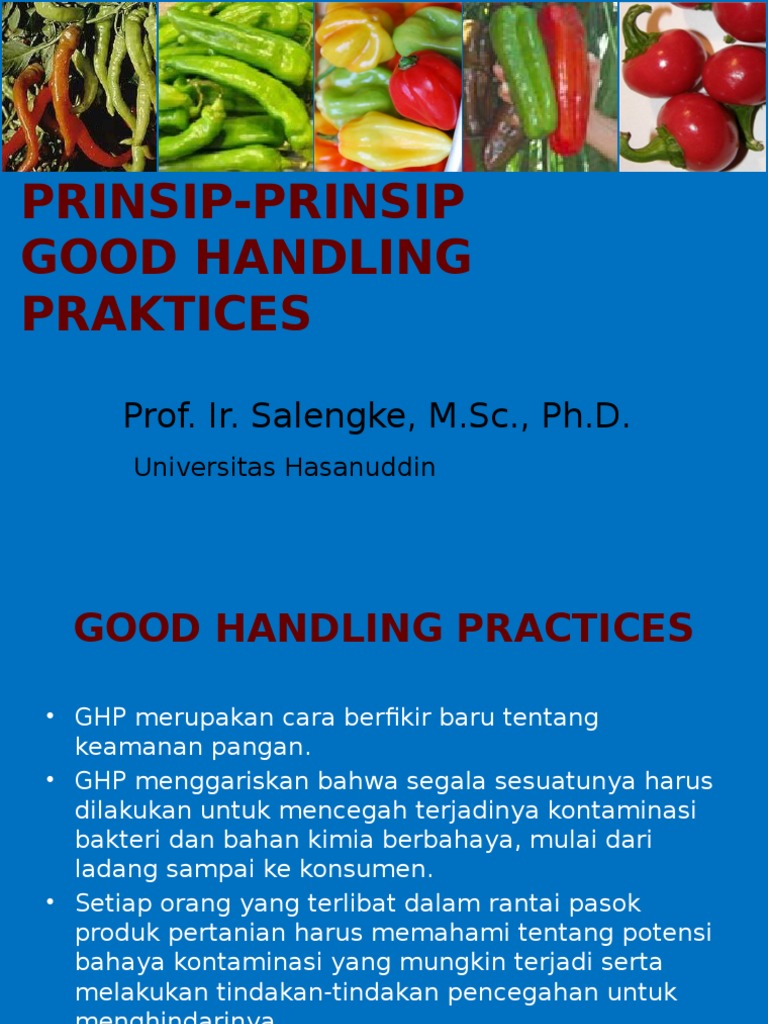 Module 02 Prinsip Good Handling Practices | PDF