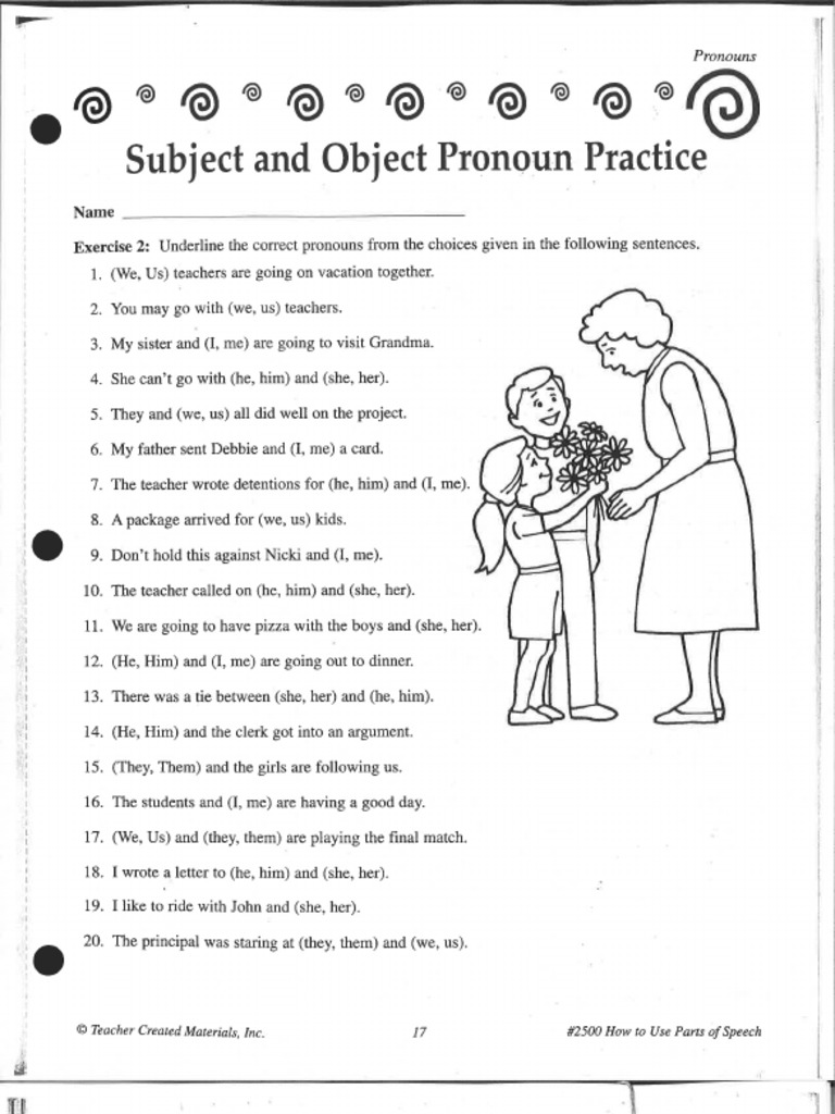 Subject and Object Pronoun Practice 3 | PDF | Morphology | Semantic Units