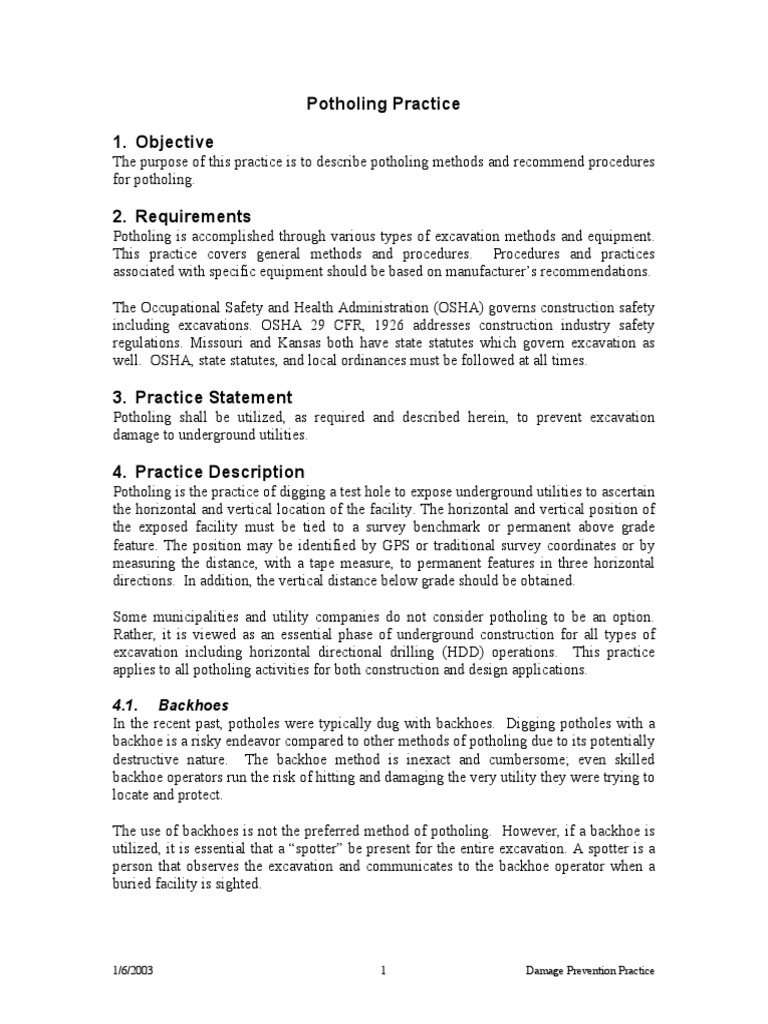 Pilot Trenching MOS | PDF | Excavation (Archaeology) | Occupational ...