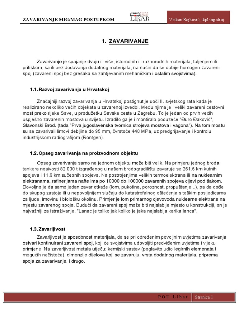 Skripta MIG - MAG Zavarivanje - LIBAR Predavanja | PDF