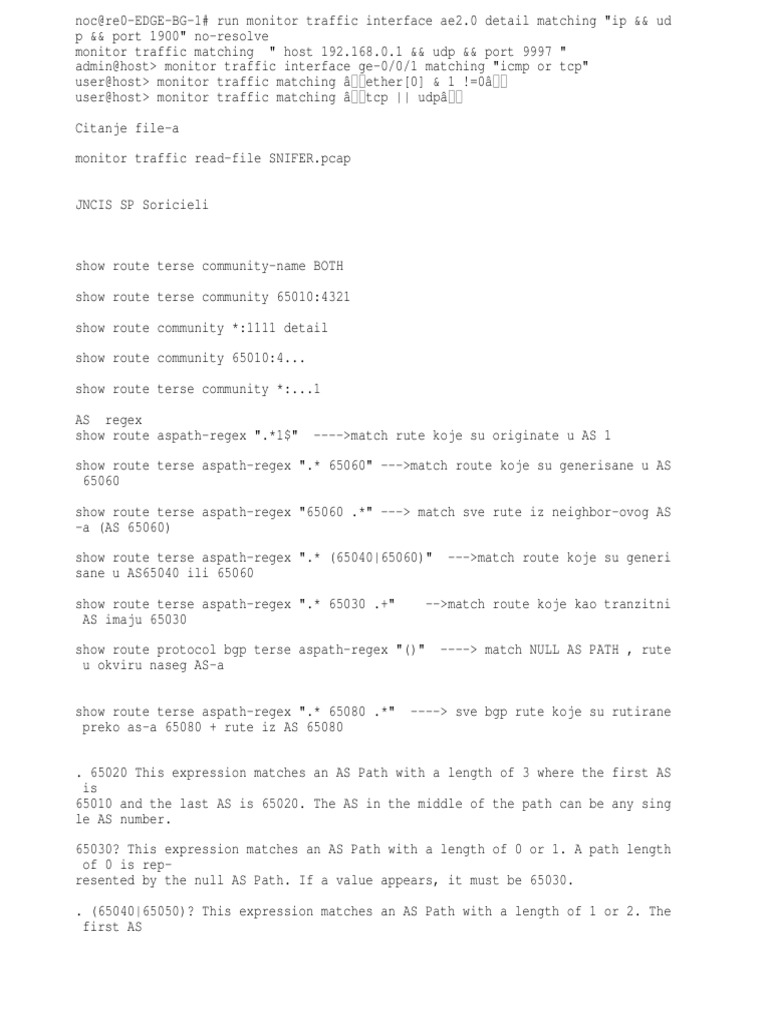 BGP Regex | PDF | Internet Protocols | Telecommunications Standards