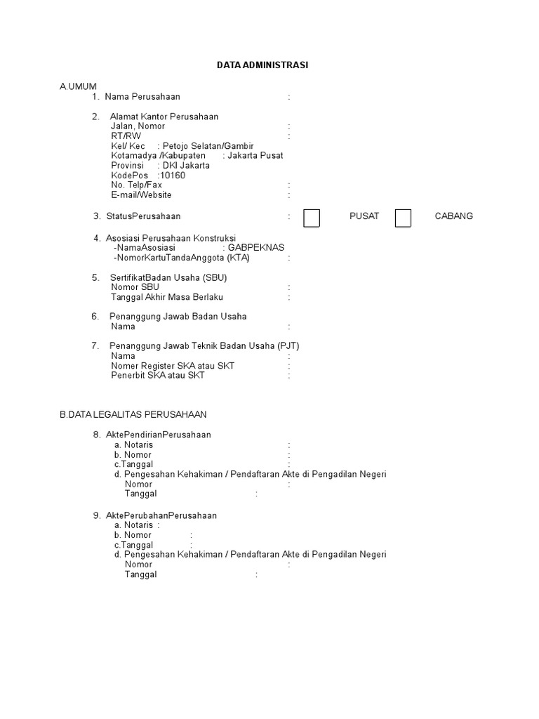 Formulir SIUJK | PDF