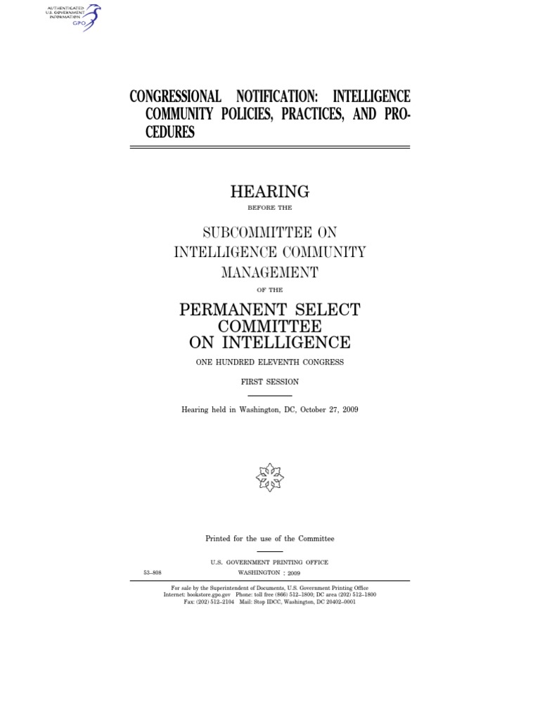 House Hearing, 111TH Congress - Congressional Notification ...