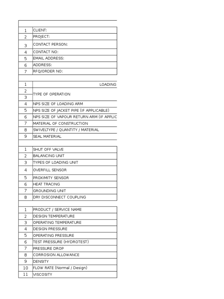 Loading Arm Design. Excel | PDF | Chemical Engineering | Gas Technologies