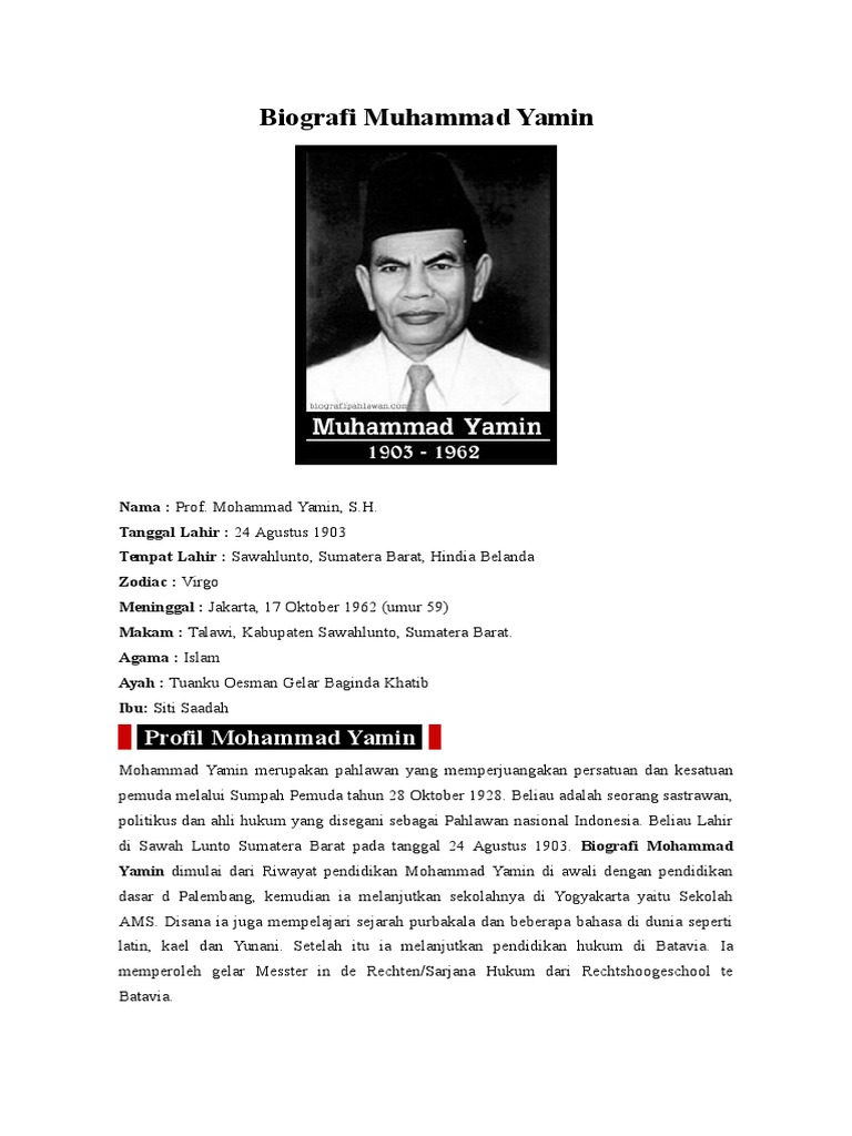 Biografi Muhammad Yamin Youtube 