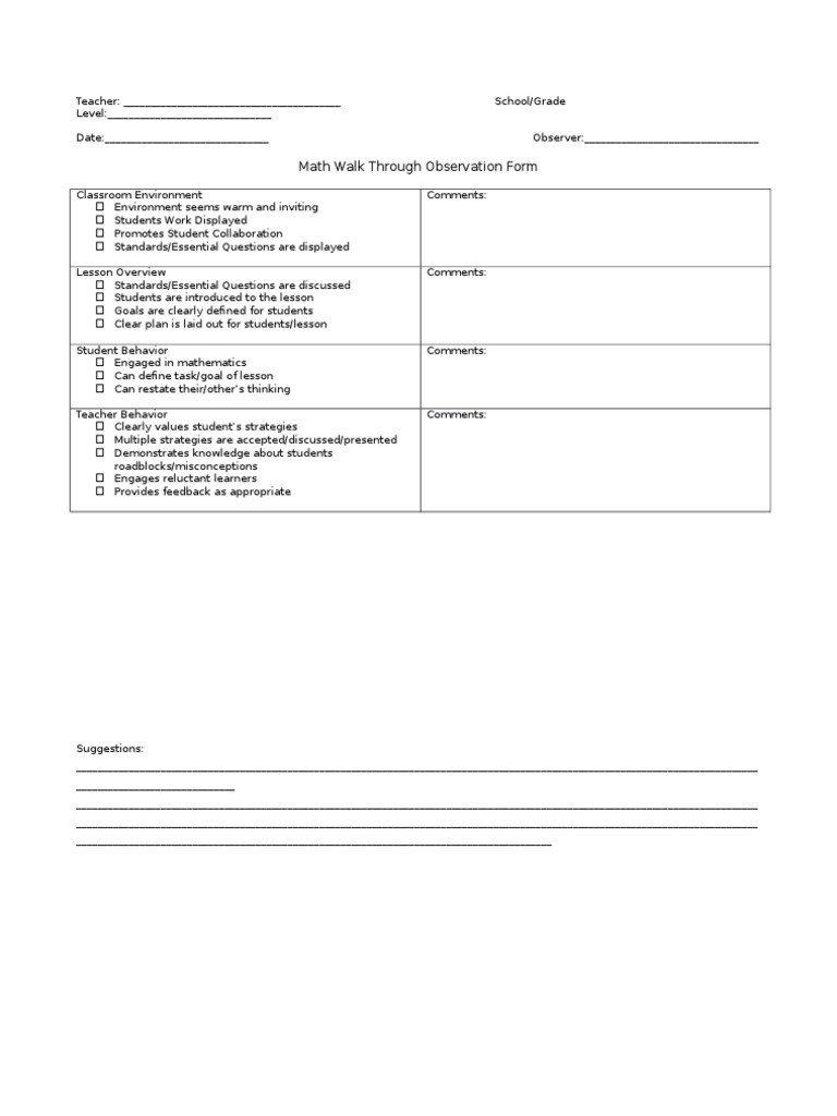 Observation Form 2 | PDF