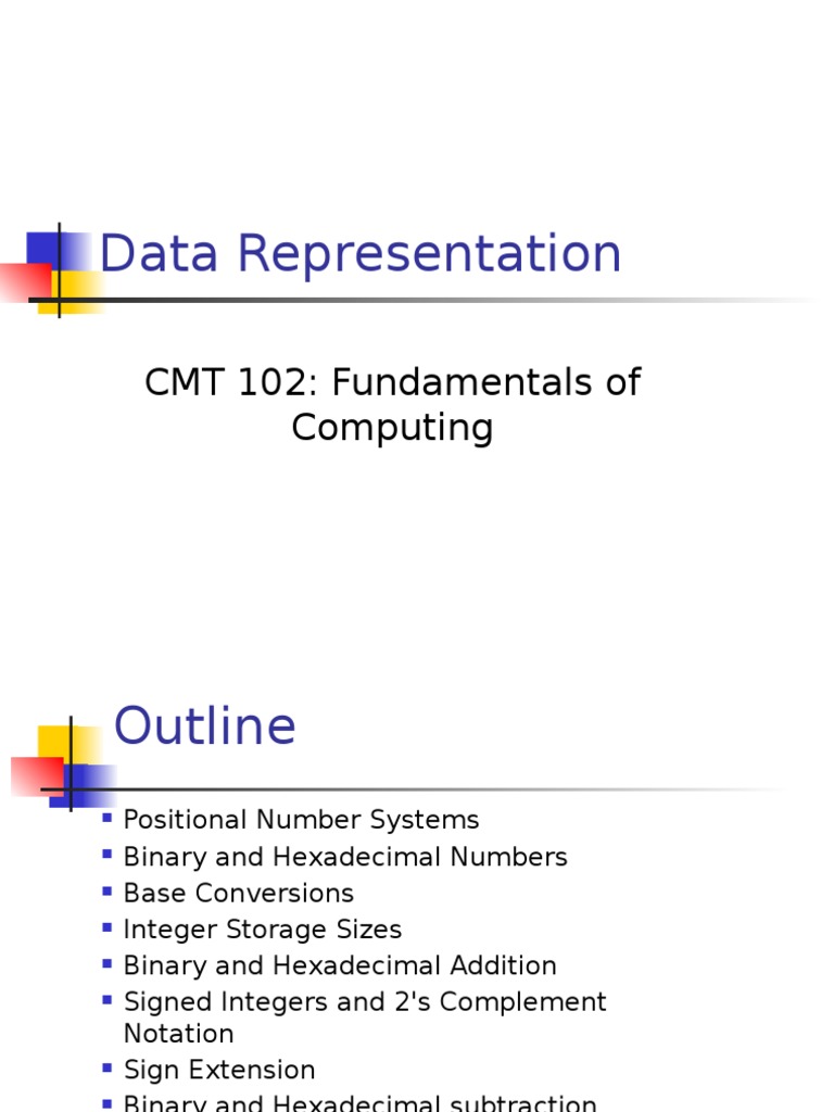 Lecture5 Data Representn | PDF | Areas Of Computer Science | Discrete Mathematics