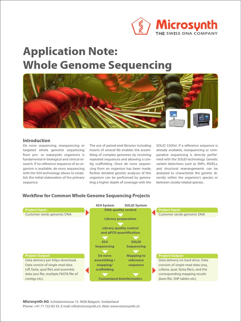 WGS Application Note: De Novo & Resequencing | PDF | Whole Genome ...