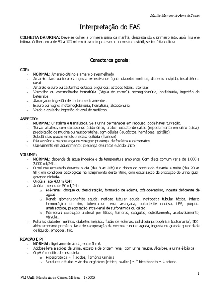 Resumo Interpretacao EAS | PDF | Especialidades médicas | Medicina Clínica