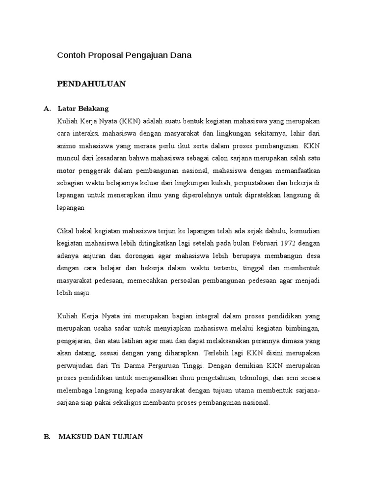 Contoh Proposal Pengajuan Dana | PDF