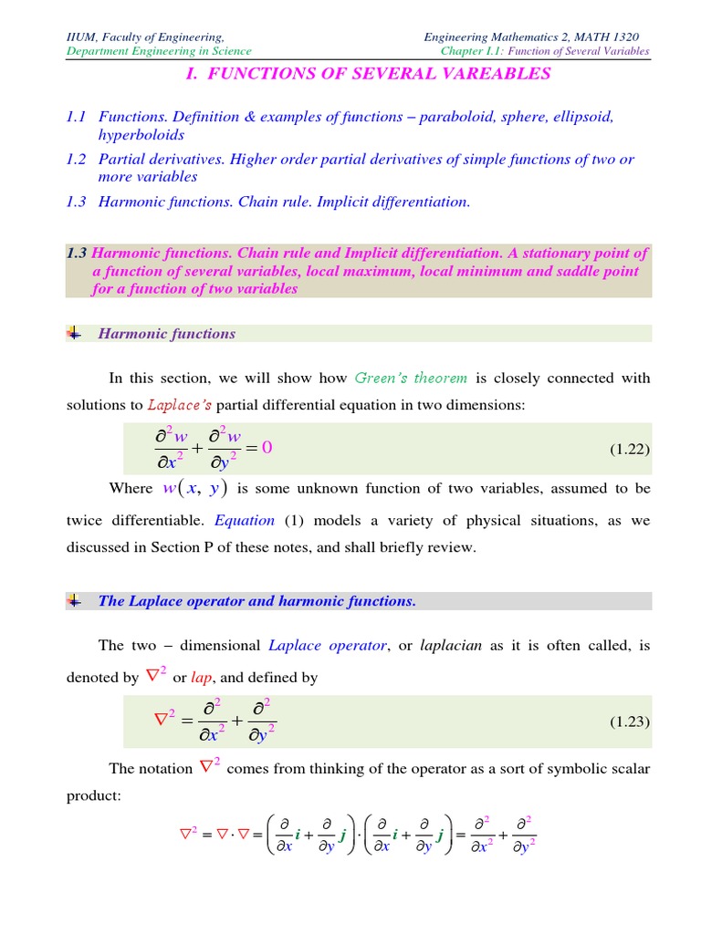 LECTURE 2 First Week Functions of Several Vareables S2 2015-2016 | PDF ...