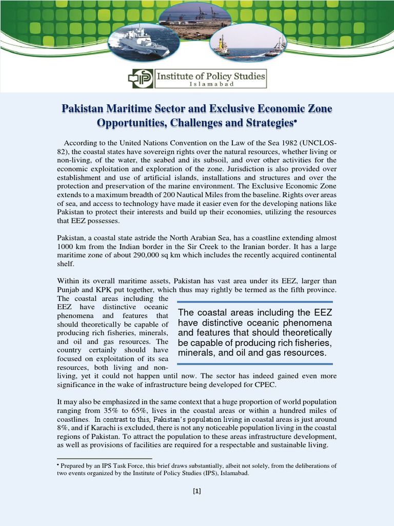 Pakistan Maritime Sector and Exclusive Economic Zone Opportunities ...