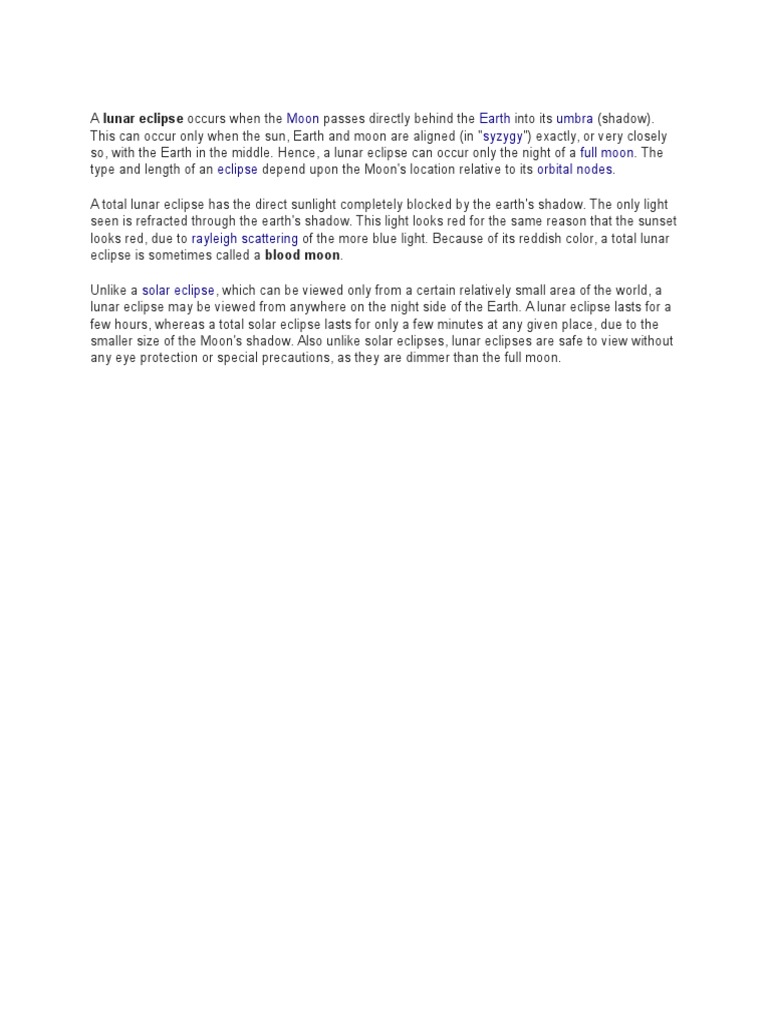 Moon Earth Umbra Syzygy Full Moon Eclipse Orbital Nodes | PDF