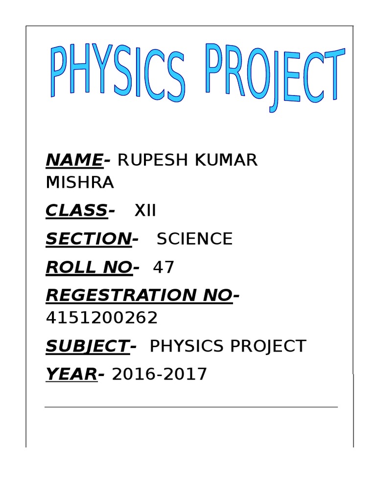 Phy Project | PDF