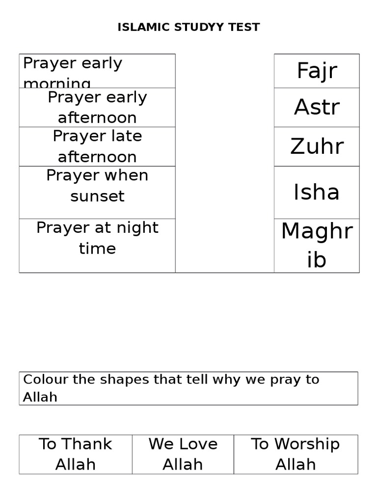 Daily Islamic Prayer Times Guide | PDF