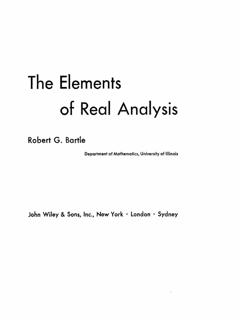 Bartle, Robert - The Elements of Real Analysis | PDF | Series ...
