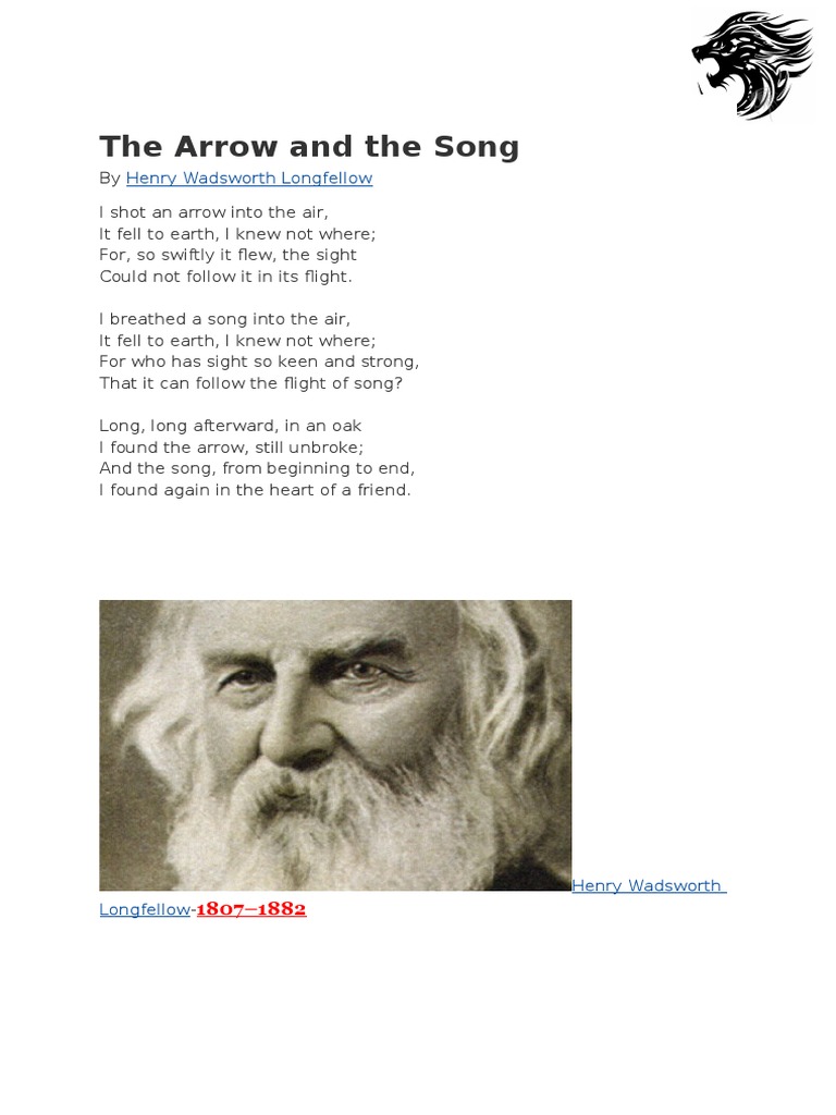 The Arrow and The Song: Henry Wadsworth Longfellow | PDF