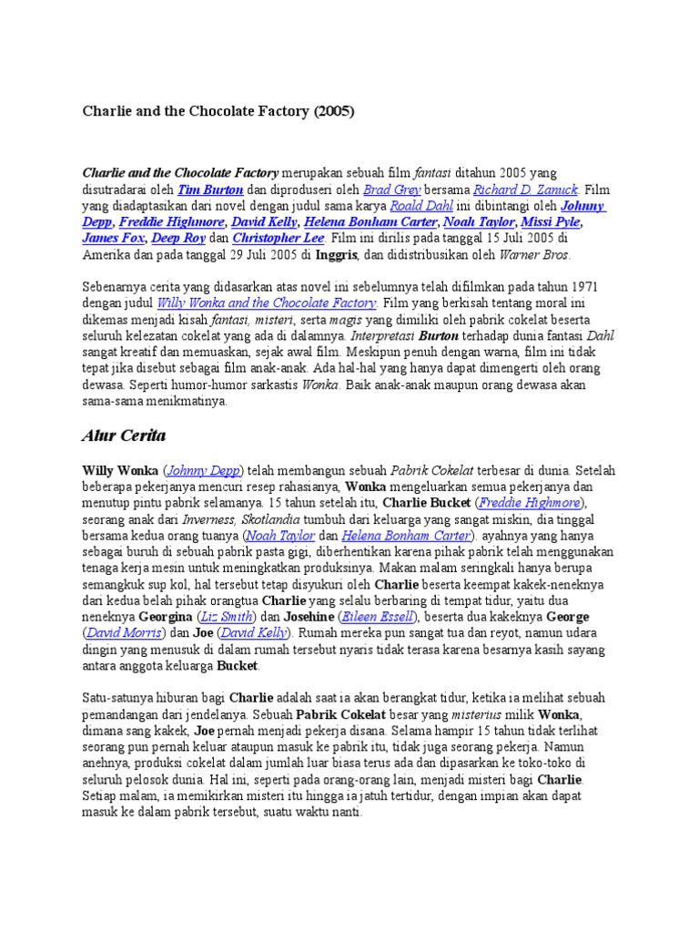 Charlie and The Chocolate Factory | PDF