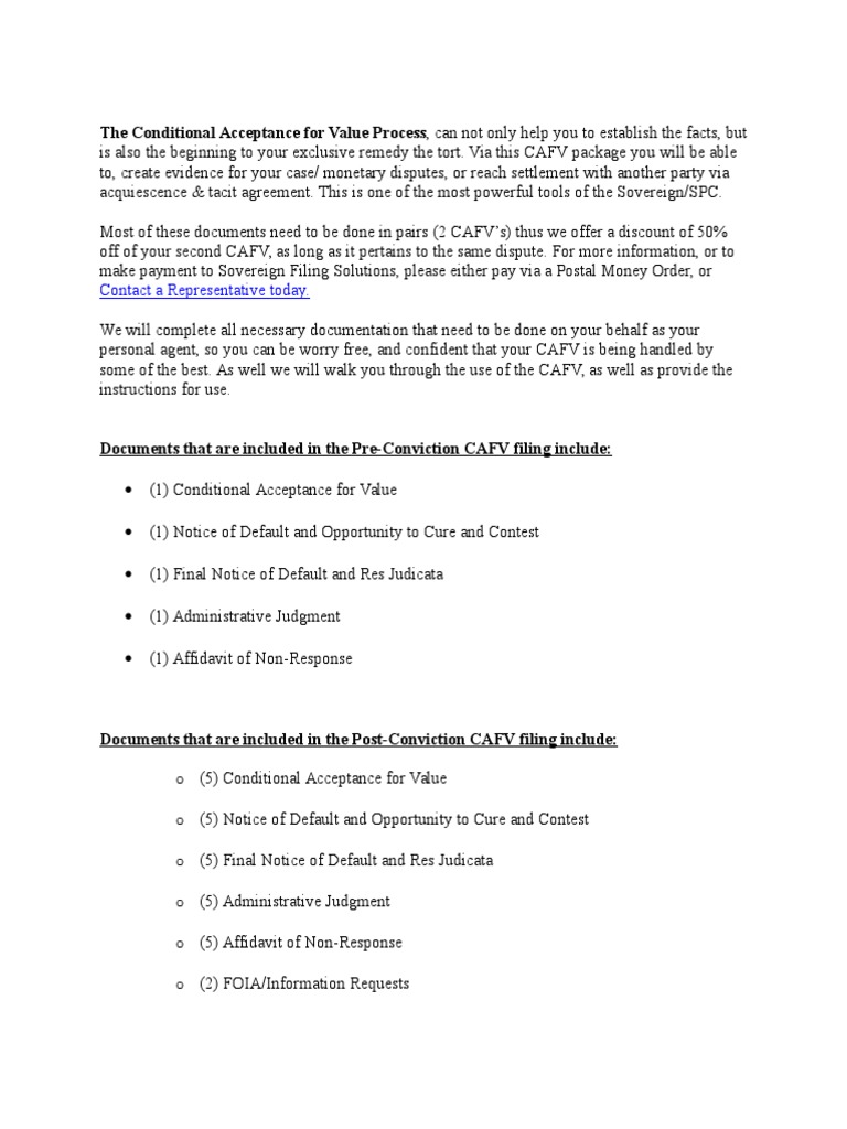 The Conditional Acceptance For Value Process | PDF