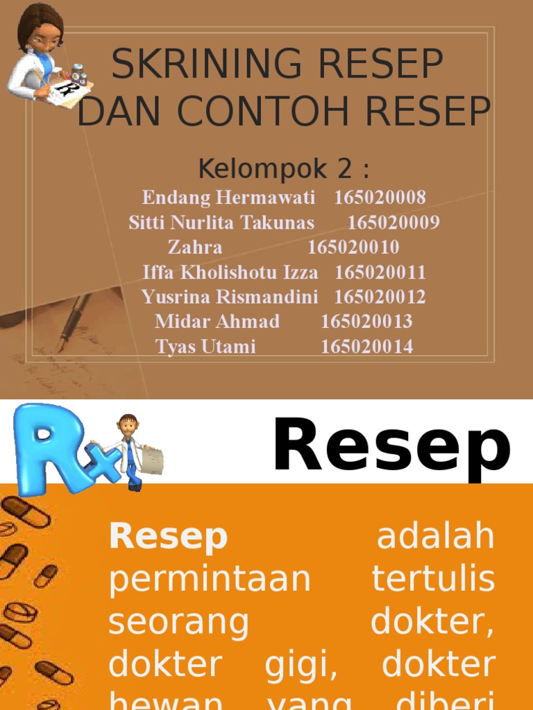Skrining Resep: Panduan dan Contoh | PDF