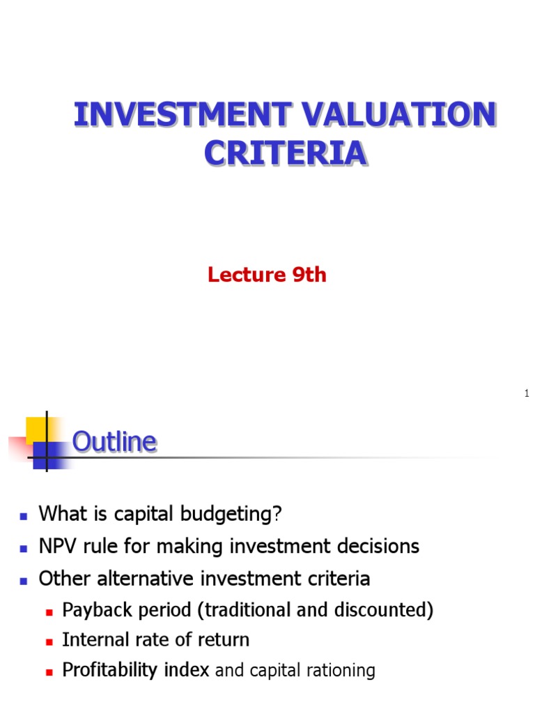 A Comprehensive Overview of Capital Budgeting Techniques for Evaluating ...