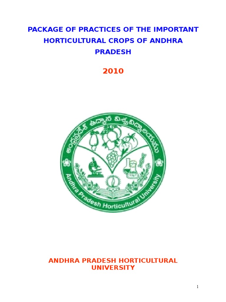 Package of Practices in Important Horticultural Crops of A.P. | PDF ...