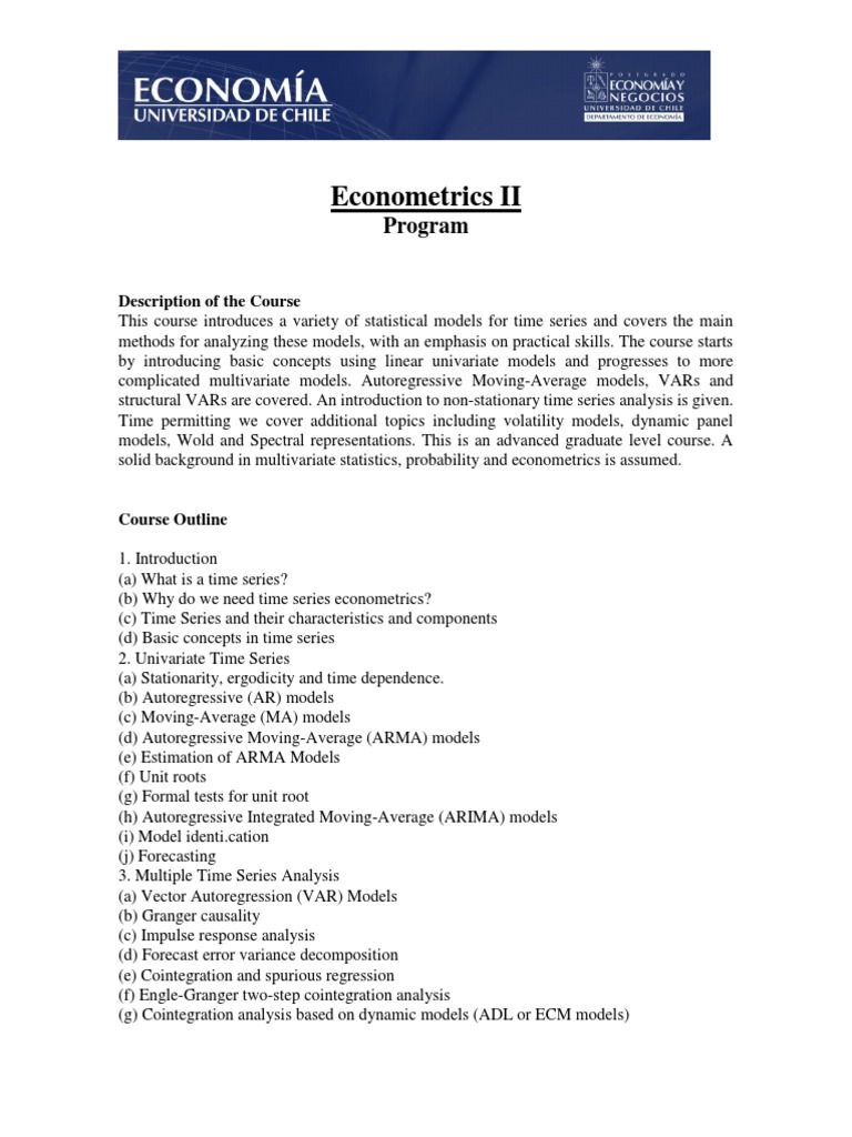 Econometrics II | PDF