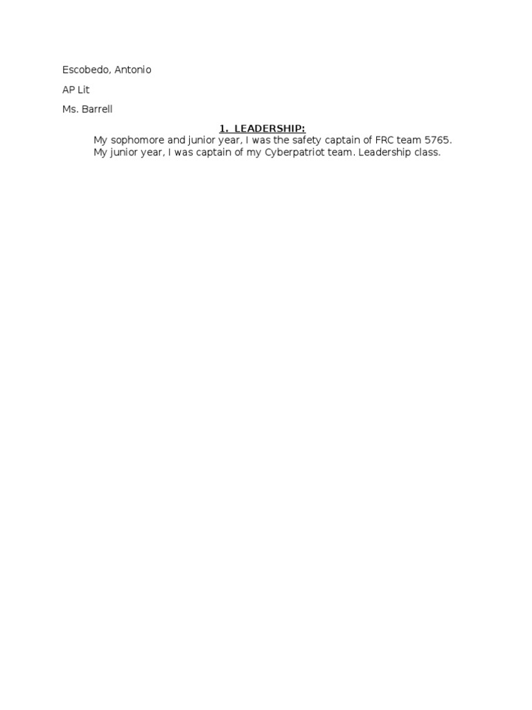 Uc Prompt 1 Leadership | PDF