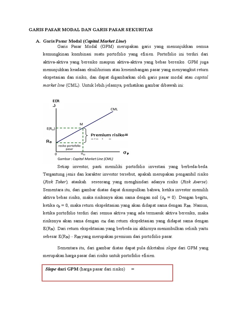 Garis Pasar Modal Dan Garis Pasar Sekuritas | PDF