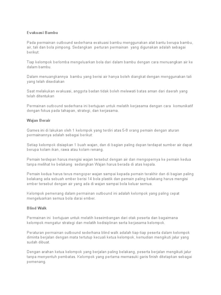 Macam-Macam Outbound | PDF