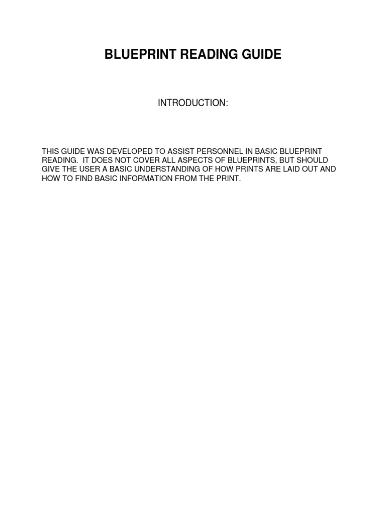 Basic Blueprint Reading | PDF | Drawing | Engineering Tolerance