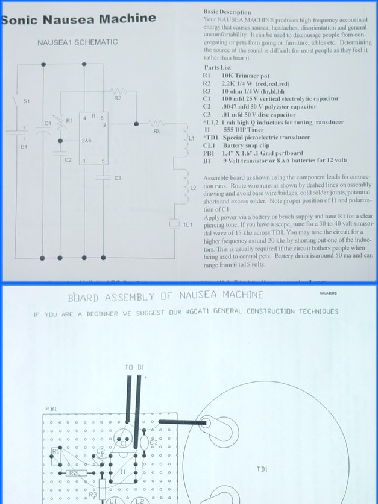 Sonic Nausea Generator Schematic