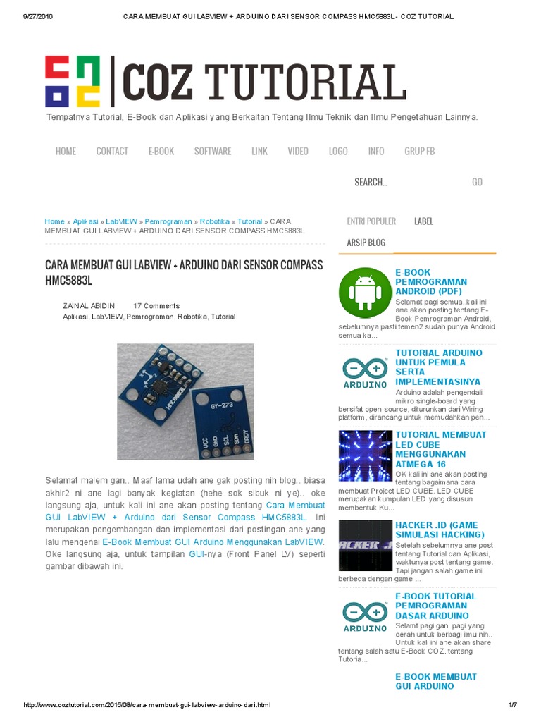 Cara Membuat Gui Labview + Arduino Dari Sensor Compass HMC5883L - Coz ...