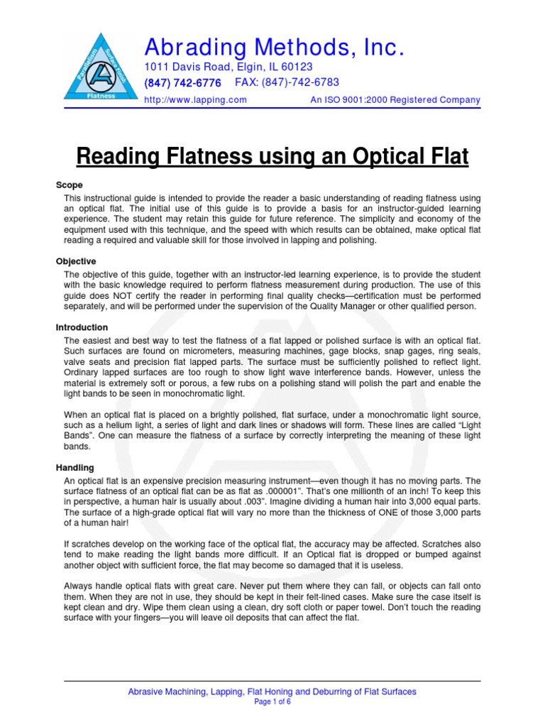 Reading Flatness Using an Optical Flat: Understanding Optical Flat ...